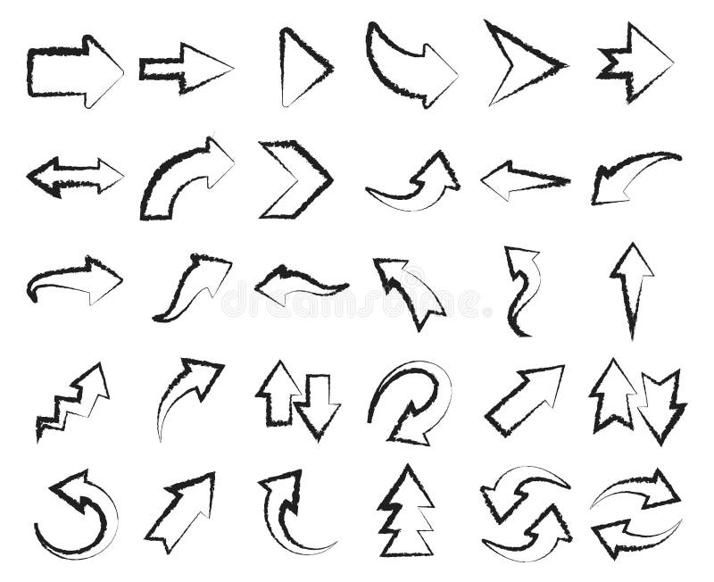 Doodle arrow line art stock vector. Illustration of doodle - 248756625