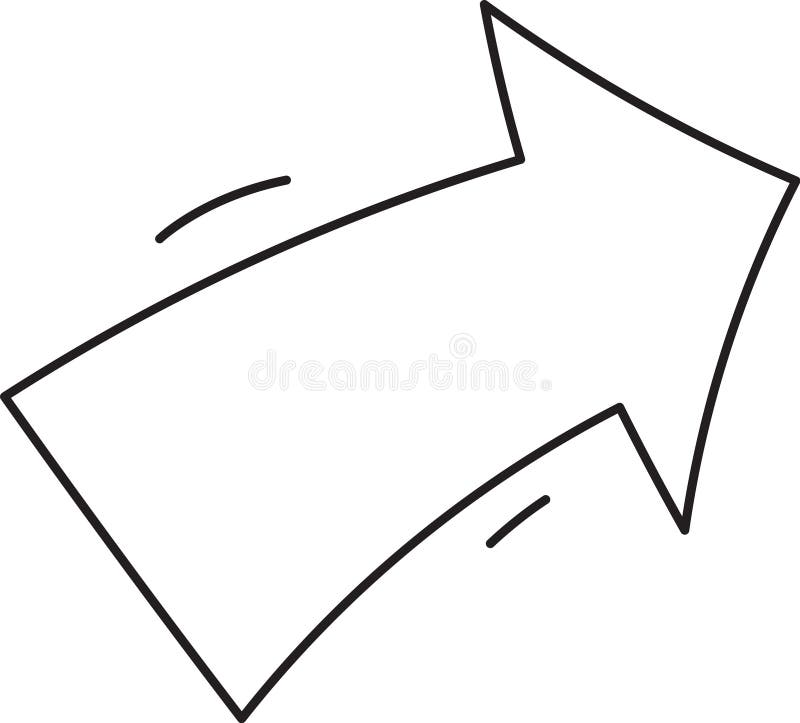 Doodle Arrow Pointing To Something Stock Illustration - Illustration of ...