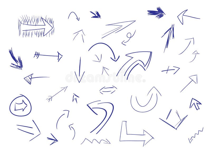 Arrows Sketchy Notebook Doodles Vector Set Stock Vector - Illustration ...