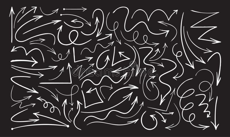 Doodle Arrows Design Elements Set Features Whimsical, Hand-drawn Arrows ...