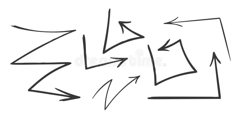 Doodle Arrows Design Set Features Hand-drawn Elements, with Angles and ...