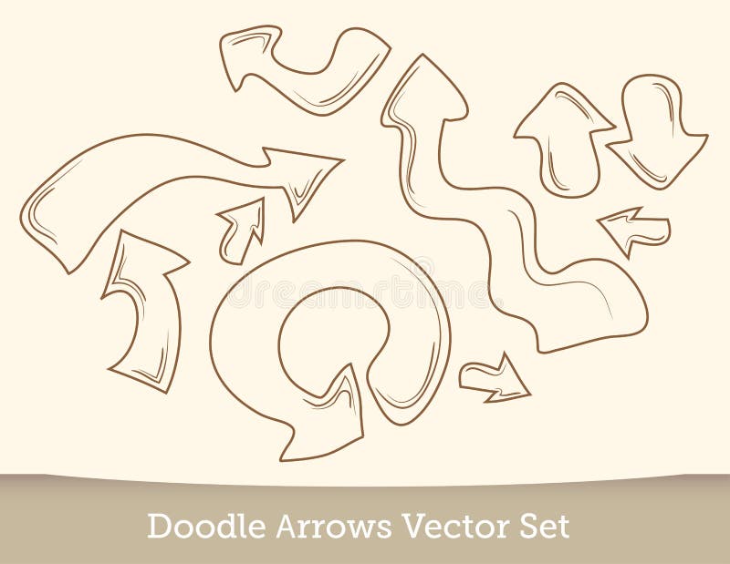 Doodle Arrows Set Isolated on White Background. Vector Stock Vector ...