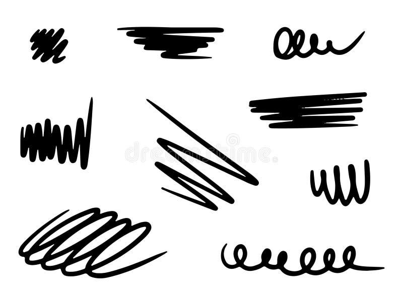 Doodle Arrows, Spring and Spiral Set, Hand Drawn Coil Icons. Scribble ...