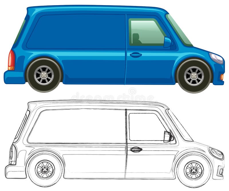 Doodle art for minivan stock vector. Illustration of doodle - 100860709