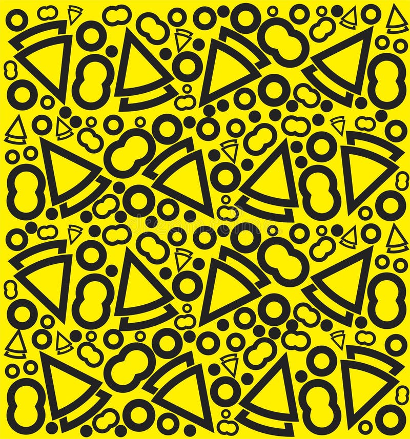 Doodle Art with Mixed Patterns of Yellow, Black Stock Vector ...
