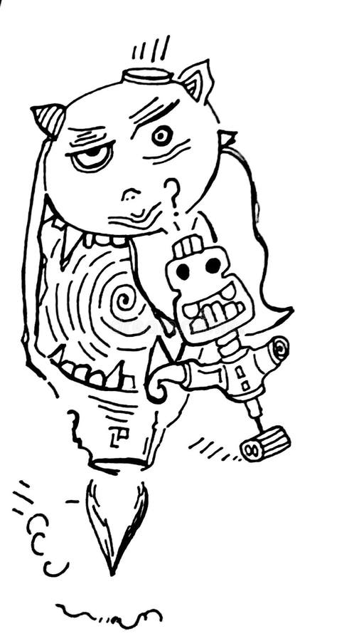 Doodle art monster ghost stock illustration. Illustration of monster ...