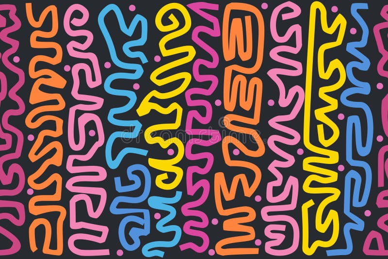 Doodle Art Vector Illustration. Composition of Various Geometric Shapes ...