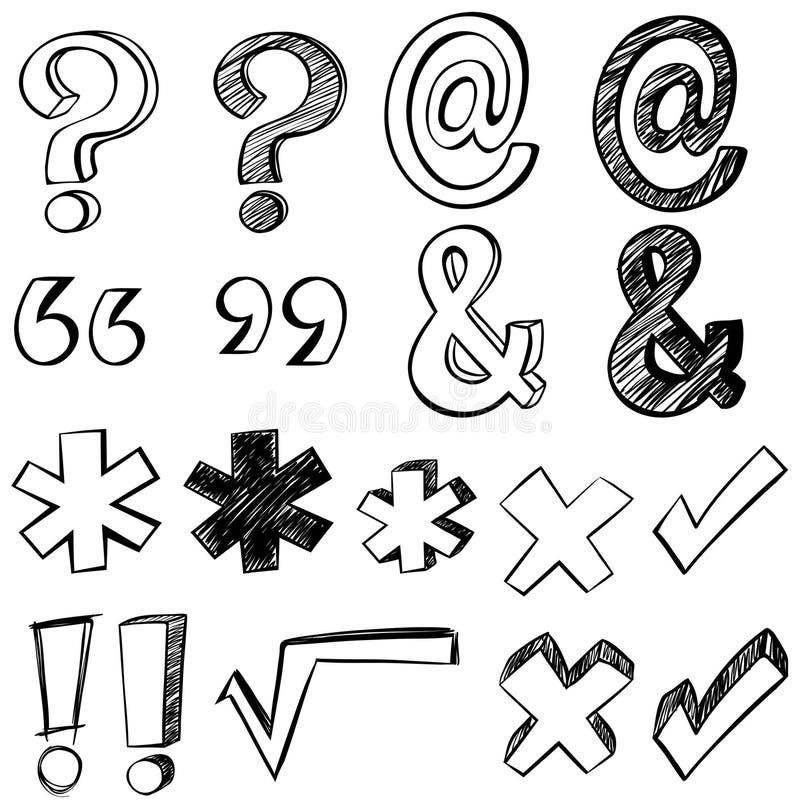 Doodle Arts for Different Signs Stock Vector - Illustration of clipping ...