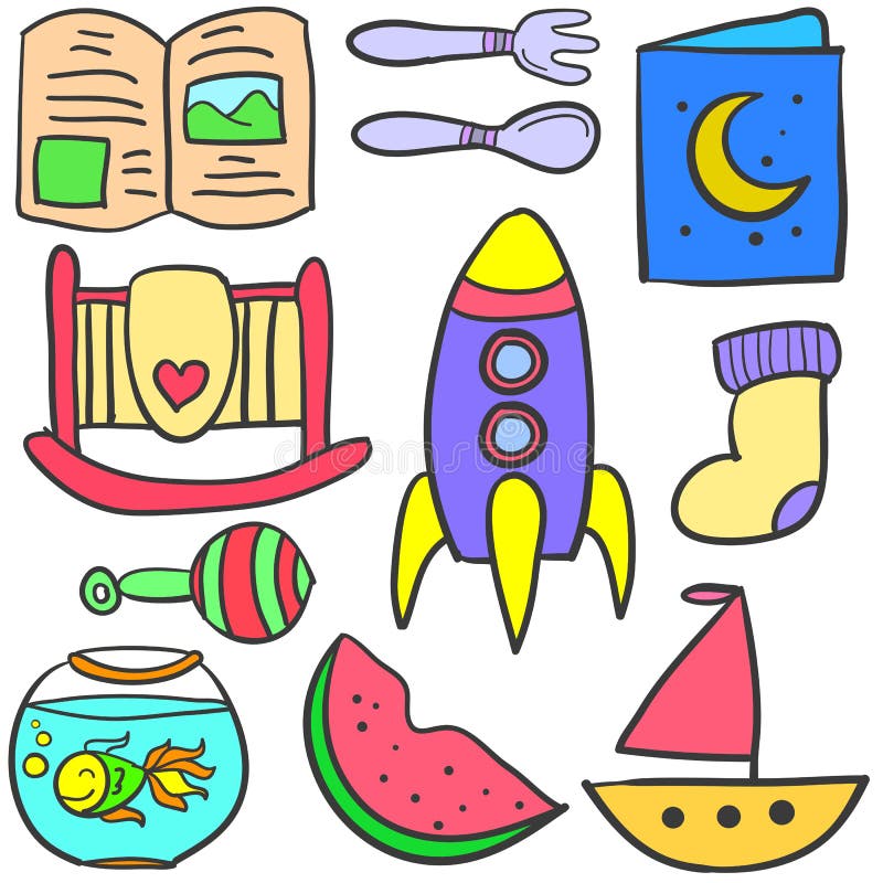 Baby Things Icons Set Cartoon Style Stock Illustrations – 31 Baby ...