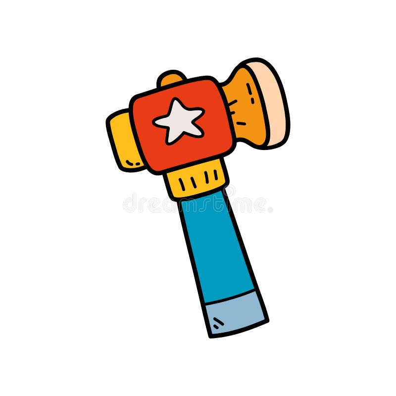 Doodle baby hammer stock vector. Illustration of nursery - 257572392