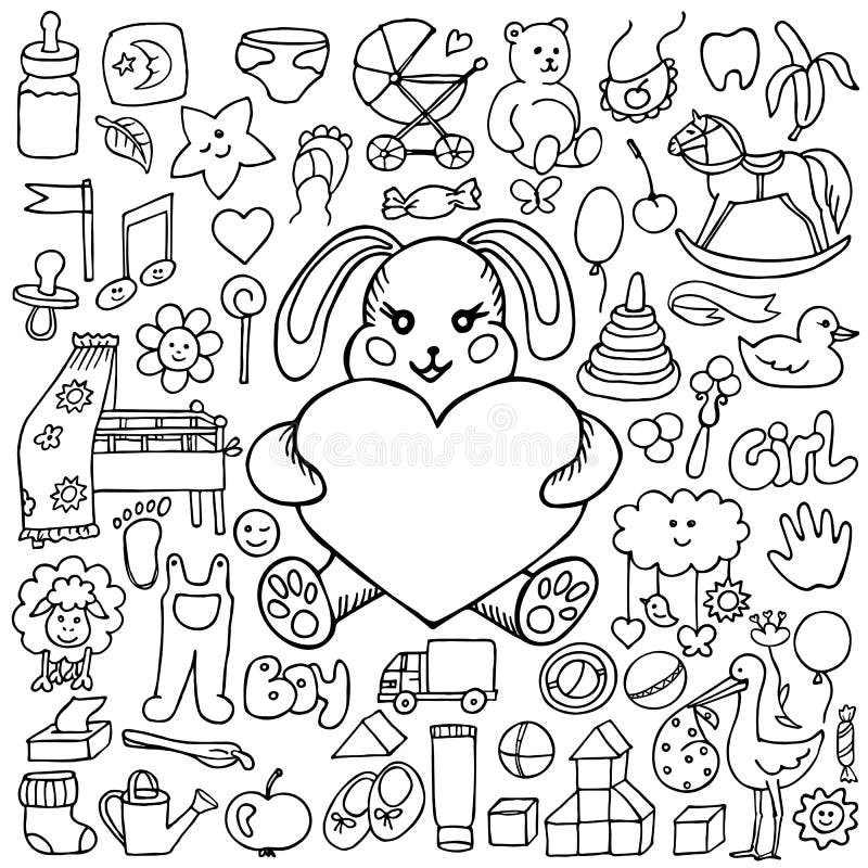 Cot Coloring Page Stock Illustrations – 20 Cot Coloring Page Stock ...