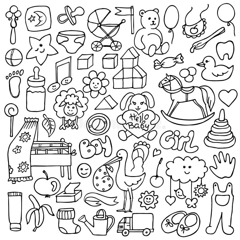 Baby Carriage Coloring Page Stock Illustrations – 73 Baby Carriage ...