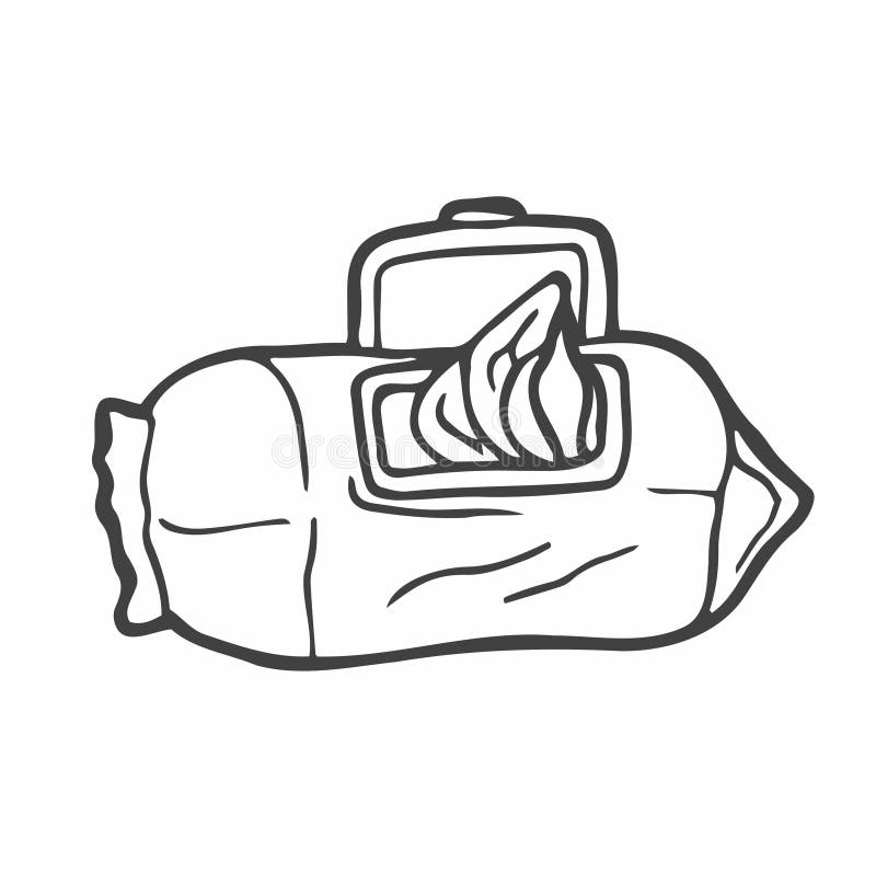 Doodle Wet Wipes Packaging, Baby Wipes Icon Outline Stock Vector ...