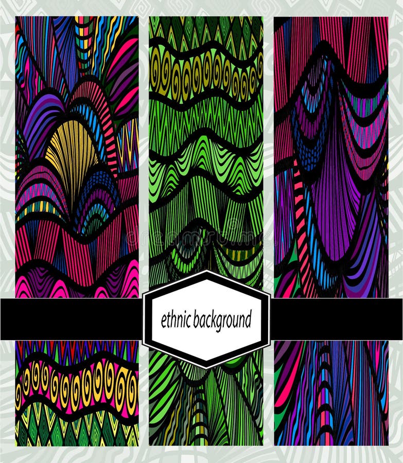 Doodle Backgrounds, Vector Set Stock Vector - Illustration of arabesque ...