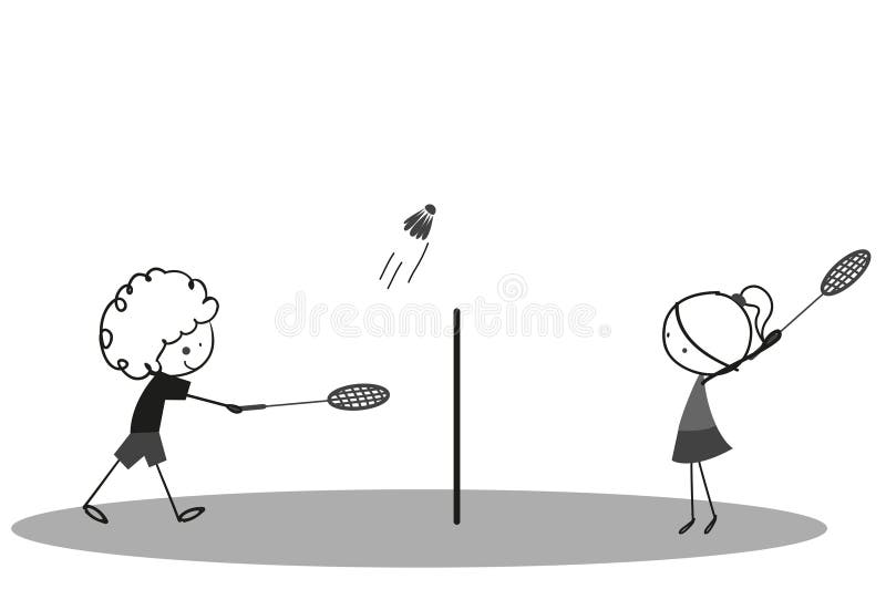 Doodle Badminton Sport stock vector. Illustration of simple - 52689225