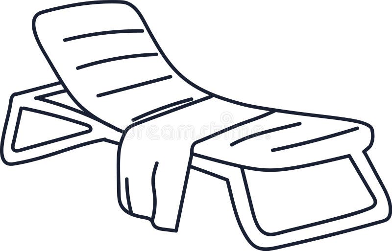 Doodle Beach Chair stock illustration. Illustration of sketch - 370129402