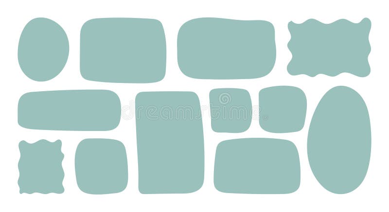 Doodle Blue Textbox Set. Empty Text Box Circles Rectangles and Squares ...