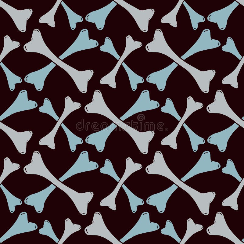 Doodle Bones Pattern for Halloween Textile Design. Stock Vector ...