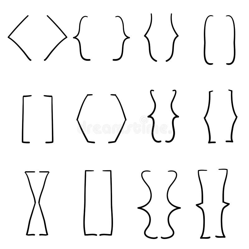 Doodle Bracket Set Illustration Vector Handdrawn Style Stock Vector ...