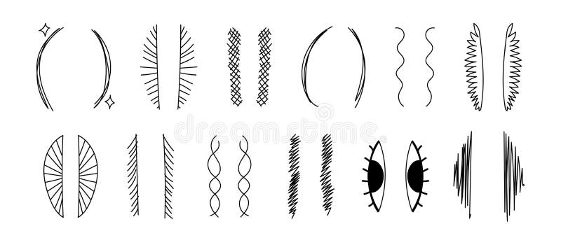 Doodle Brackets. Various Sketching Brackets. Hand Drawn Scribble ...