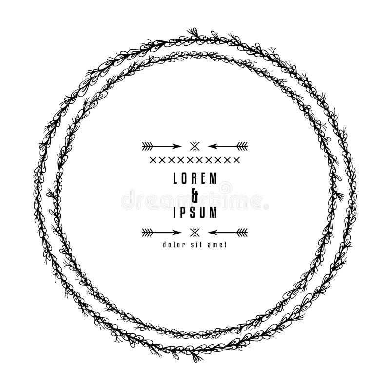 Doodle Braid Wreath stock vector. Illustration of decorative - 71575408