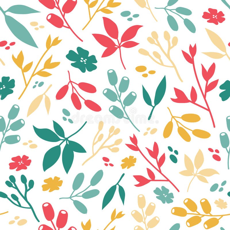 Doodle branches pattern. stock vector. Illustration of branches - 81612740