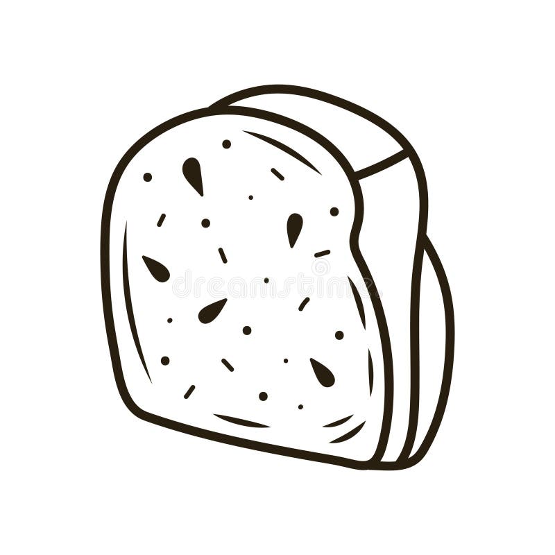 Doodle Bread. Outline Hand Drawn Icon for Coffee and Bakery Cafe Stock ...