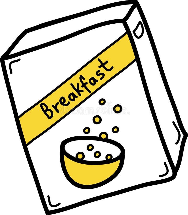 Doodle Breakfast Cereal Box Stock Vector - Illustration of design, icon ...
