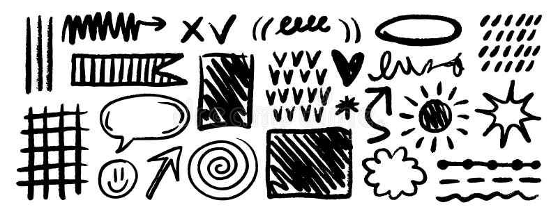 Chalk Drawing Doodle Design Elements Stock Illustrations – 7,242 Chalk Drawing Doodle Design ...