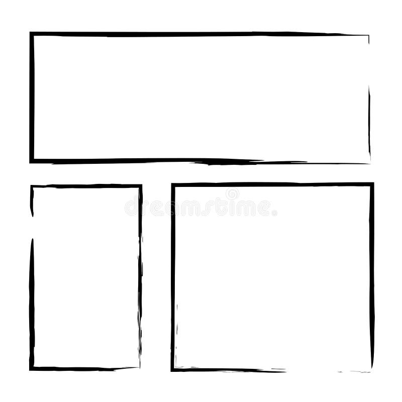 Doodle Brush Stroke Rectangles. Hand Drawn Set. Vector Illustration ...