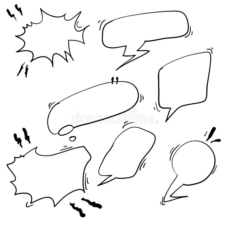 Doodle Bubble Talk Handdrawn Comic Style Vector Stock Vector ...