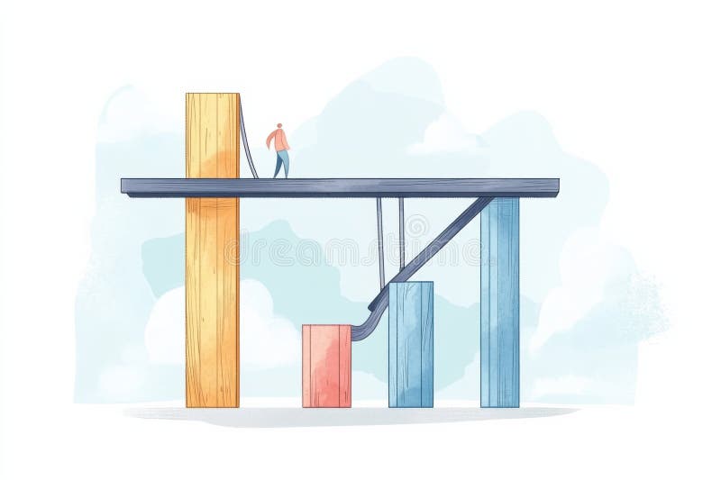 Doodle of a Bungee Jumping Platform with a Person Preparing for the ...