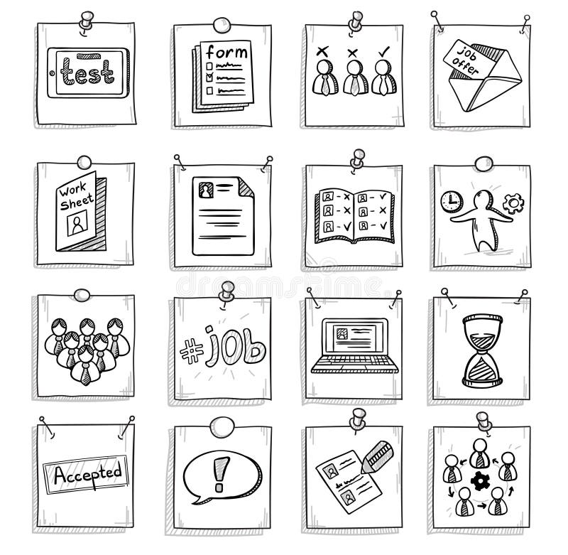 Note Papers Doodle Vector Set Stock Illustrations – 134 Note Papers ...
