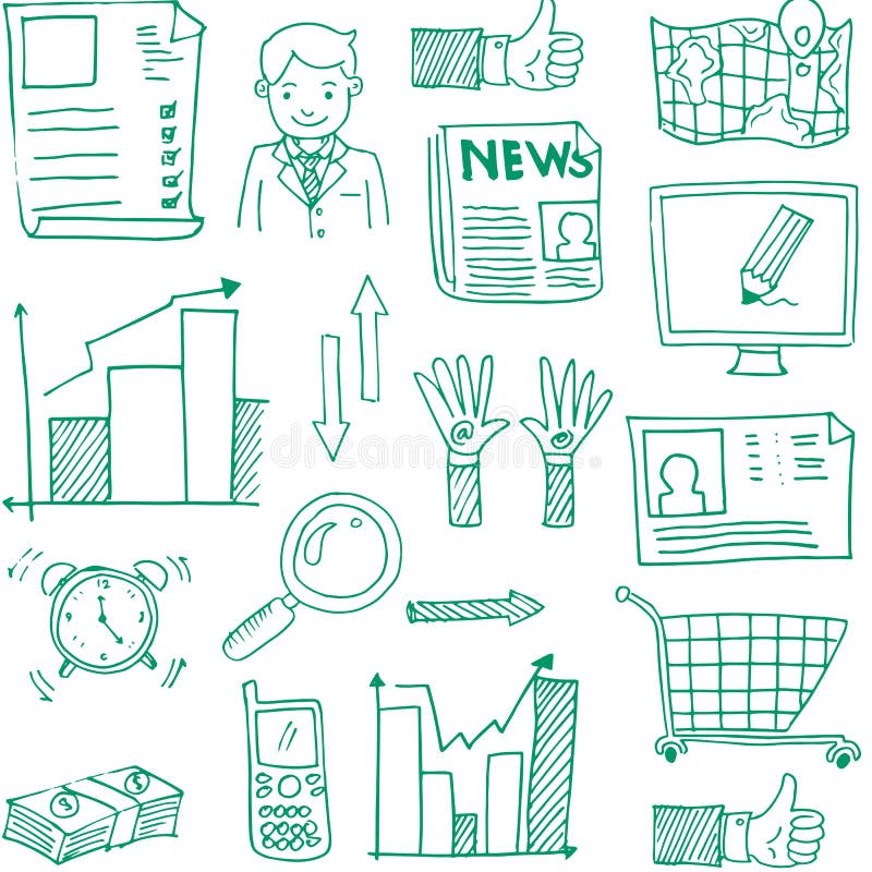 Doodle of Business Image Stock Stock Vector - Illustration of graph ...