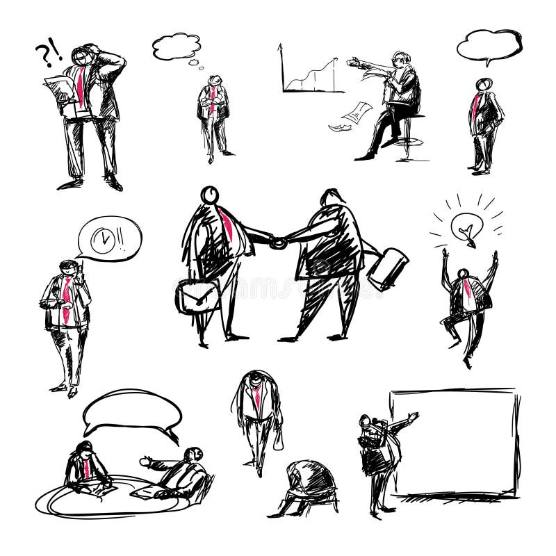 Doodle Business Management Infographics Elements Stock Vector ...