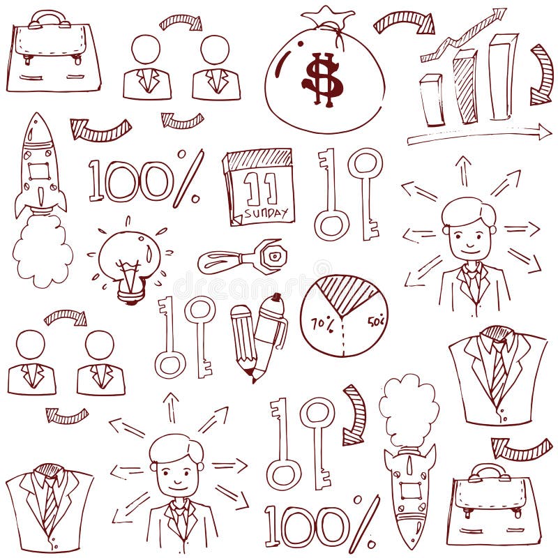 Doodle of business object stock vector. Illustration of draw - 75654498