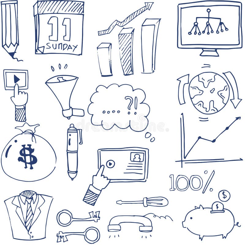 Doodle of Business Vector Art Stock Vector - Illustration of sales ...