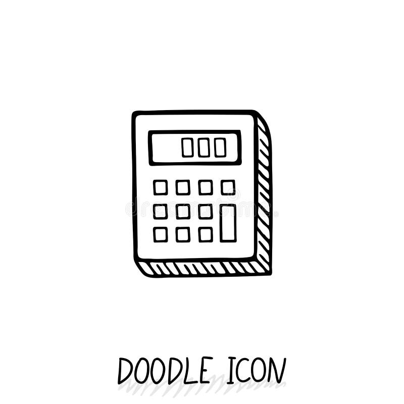 Doodle calculator icon. stock vector. Illustration of element - 106194987