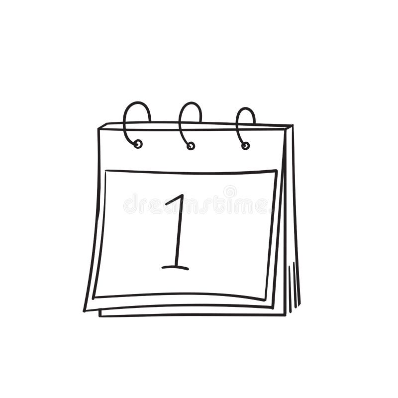 Doodle Calendar Illustration Hand Drawing Style Stock Vector ...