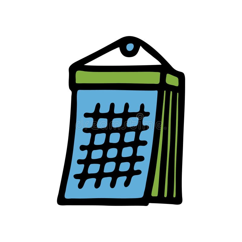 Doodle Calendar Schedule Icon or Logo, Hand Drawn with Thin Black Line ...