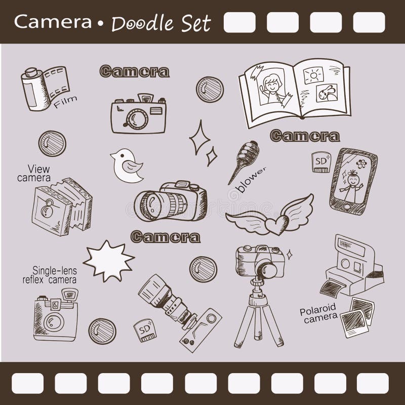 Retro photo cameras set. stock vector. Illustration of frame - 23660902