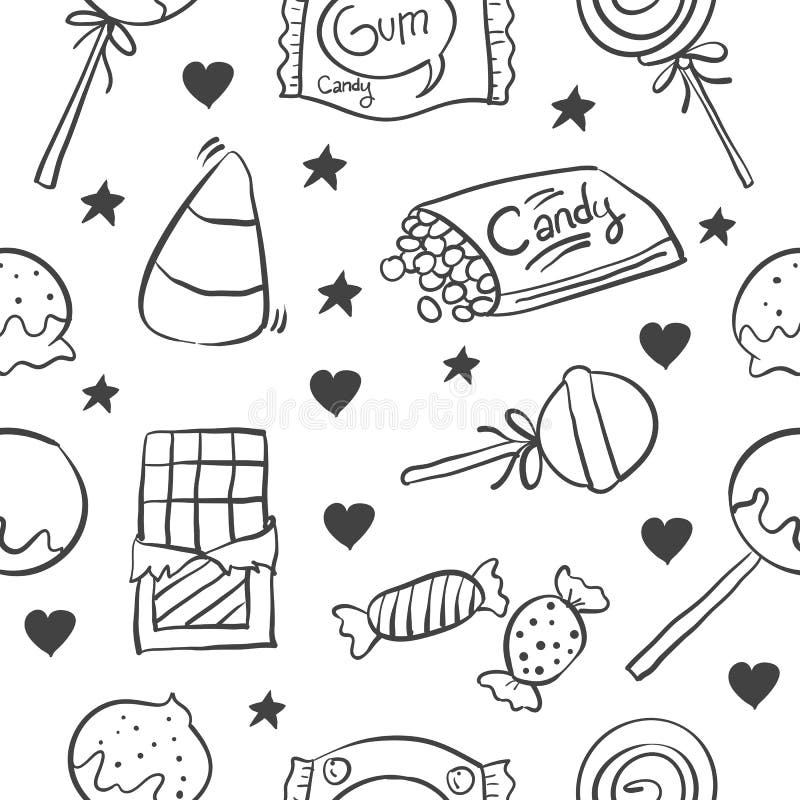 Doodle of Candy Hand Draw Collection Style Stock Vector - Illustration ...
