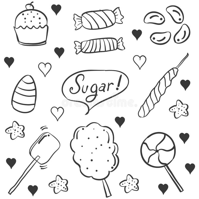 Doodle Candy Hand Draw Various Stock Illustrations – 31 Doodle Candy ...