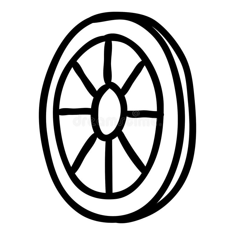 Doodle cart wheel stock vector. Illustration of design - 258304493