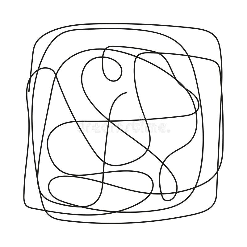 Doodle Chaos Line Art. Chaotically Tangled Line Stock Vector ...