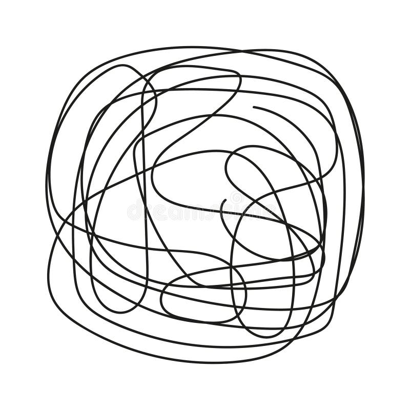 Doodle Chaos Line Art. Chaotically Tangled Line Stock Vector ...