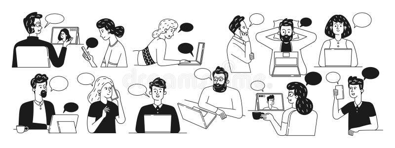 Doodle Characters Engaging in Virtual Conversations Using Various ...