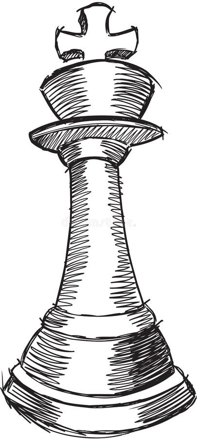 Doodle Chess King Vector stock illustration. Illustration of doodle ...