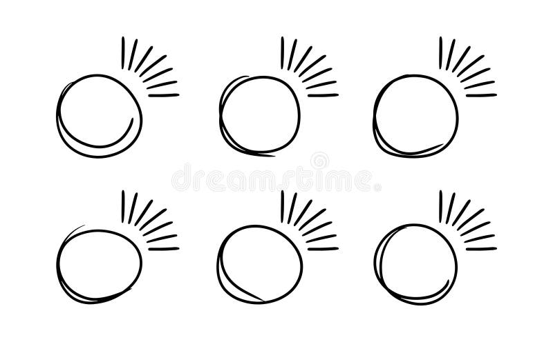 Doodle Circle Brackets for Quotation with Sparkle Ray Elements. Hand ...