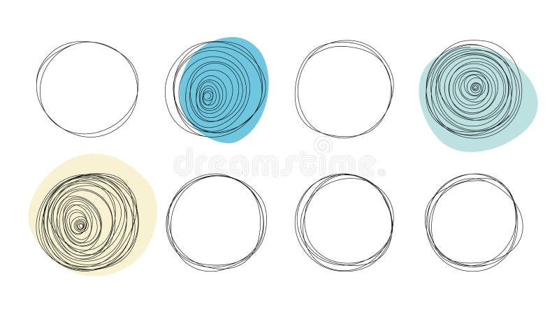 Doodle Circles. Hand Drawn Black Shapes, Decorative Frames Collection ...